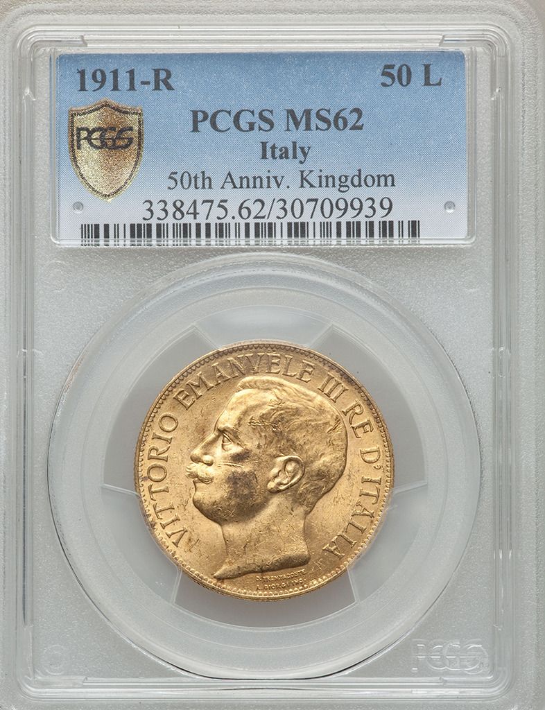 【NGC MS62】★ 1911R イタリア 50リラ金貨 王国50周年 MS62 PCGS ★の落札情報詳細 - ヤフオク落札価格検索 オークフリー